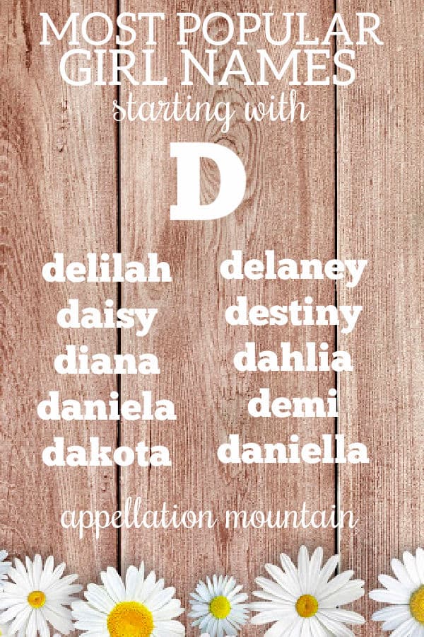 Girl Names Starting with D: Daisy, Delia, Dream - Appellation Mountain