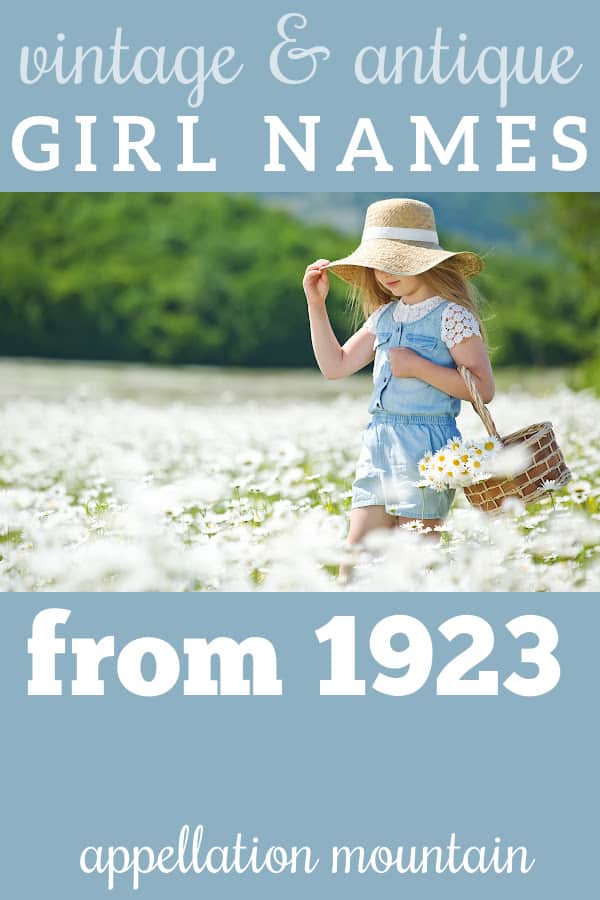 1923 Girl Names: Aurelia, Rita, Yvette - Appellation Mountain