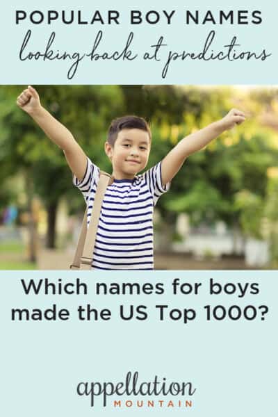 Popular Boy Names: What's Next for the US Top 1000? - Appellation Mountain